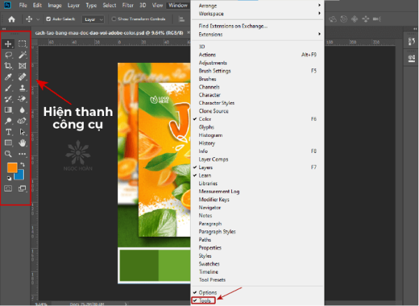 3 Cách bật, mở Thanh công cụ trong Photoshop nhanh chóng